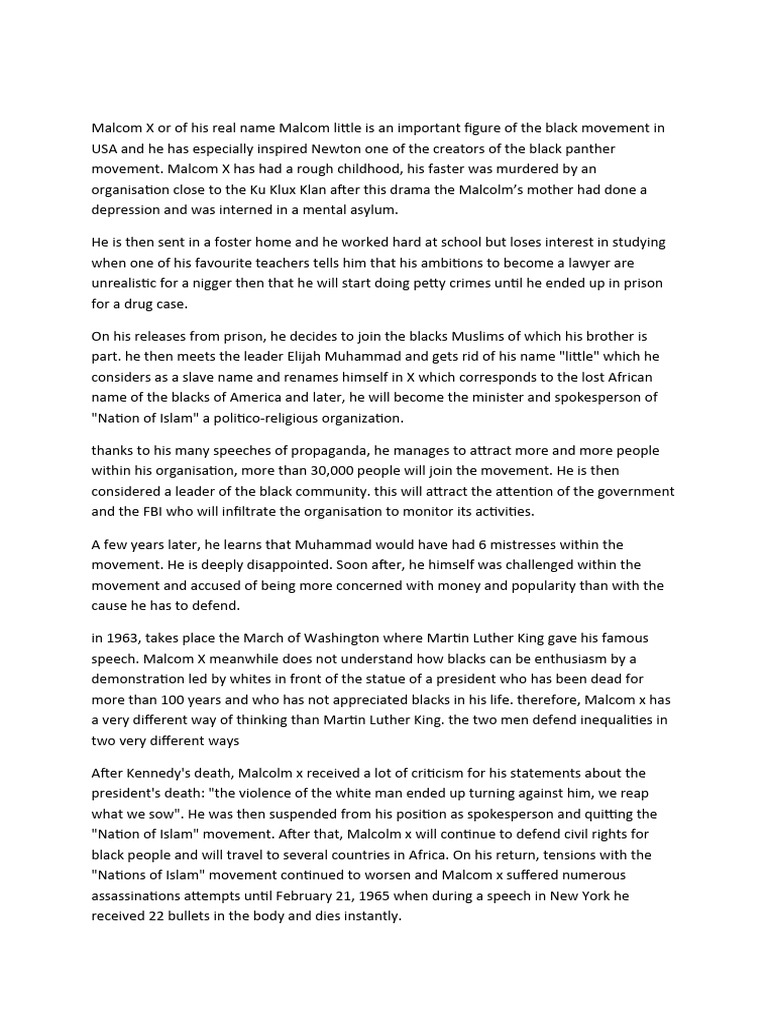 Malcom X | PDF | Malcolm X | Identity Politics
