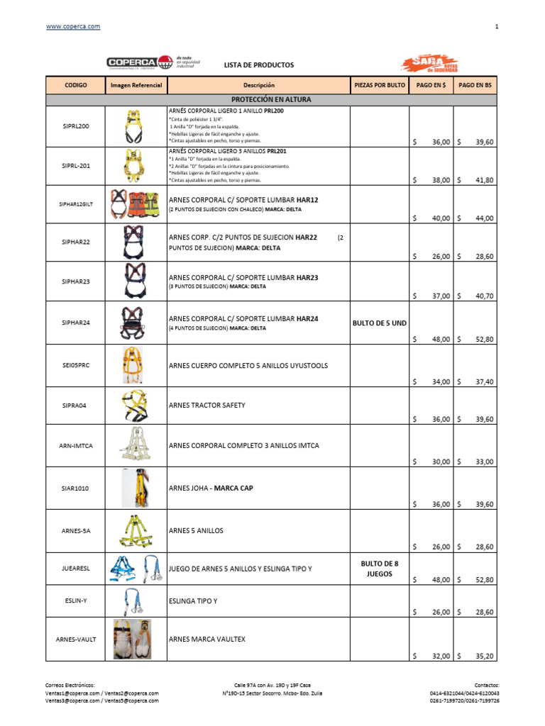 Lista de Precios Act. 23-01-2024 Epp | PDF