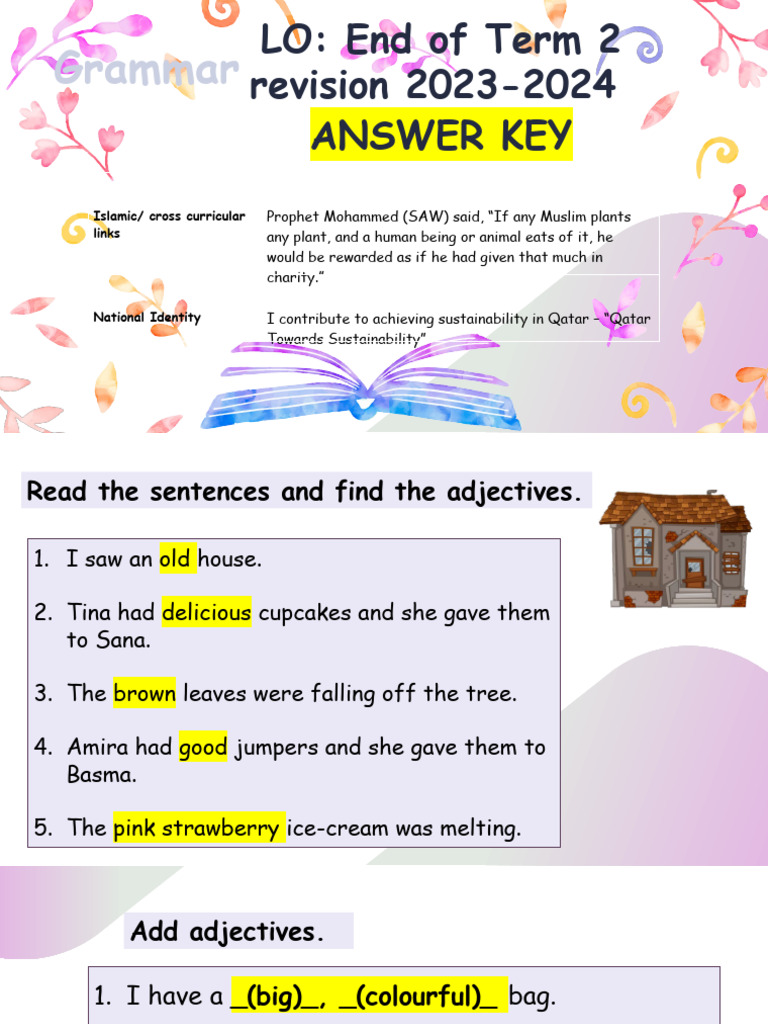 Eot2 Grammar Revision Answer Key | PDF | Language Arts & Discipline