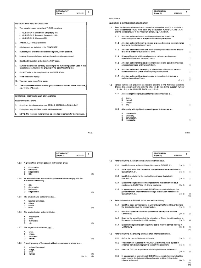 P2 Revision Test 2 Pdf Metropolitan Area