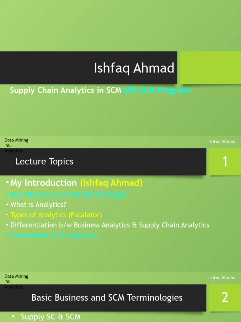 Lec 1 - SC Analytics - Intro | PDF | Analytics | Supply Chain Management