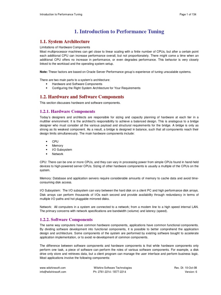 DBA11gvol 3 Performance Tuning | PDF | Cache (Computing) | Oracle Database