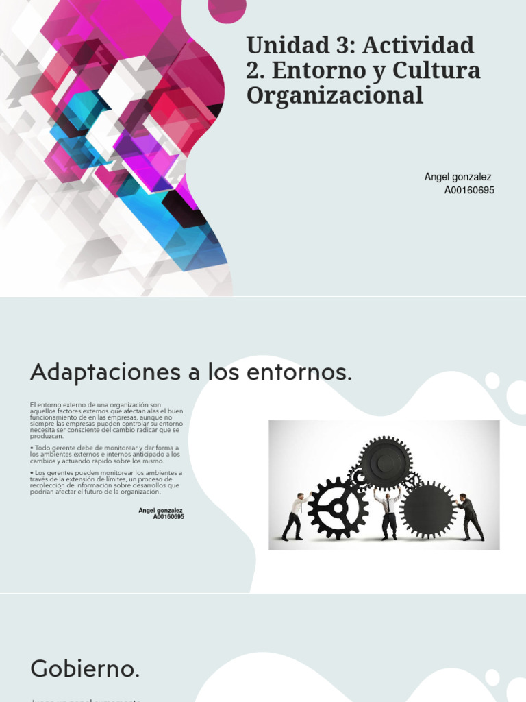 Unidad3 Actividad2 EntornoyCulturaOrganizacional | PDF | Business | Mercado (economía)