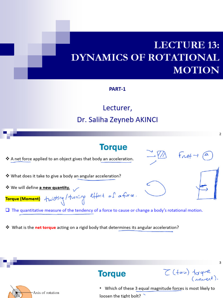 (Updated) - Dynamics of Rotational Motion (Part-1) | PDF | Torque | Rotation Around A Fixed Axis