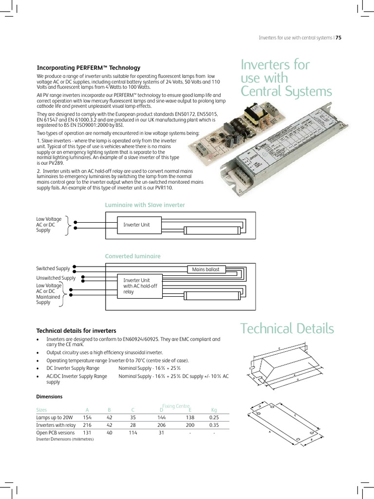 165 InvertersCentralSystems | PDF | Power Inverter | Fluorescent Lamp