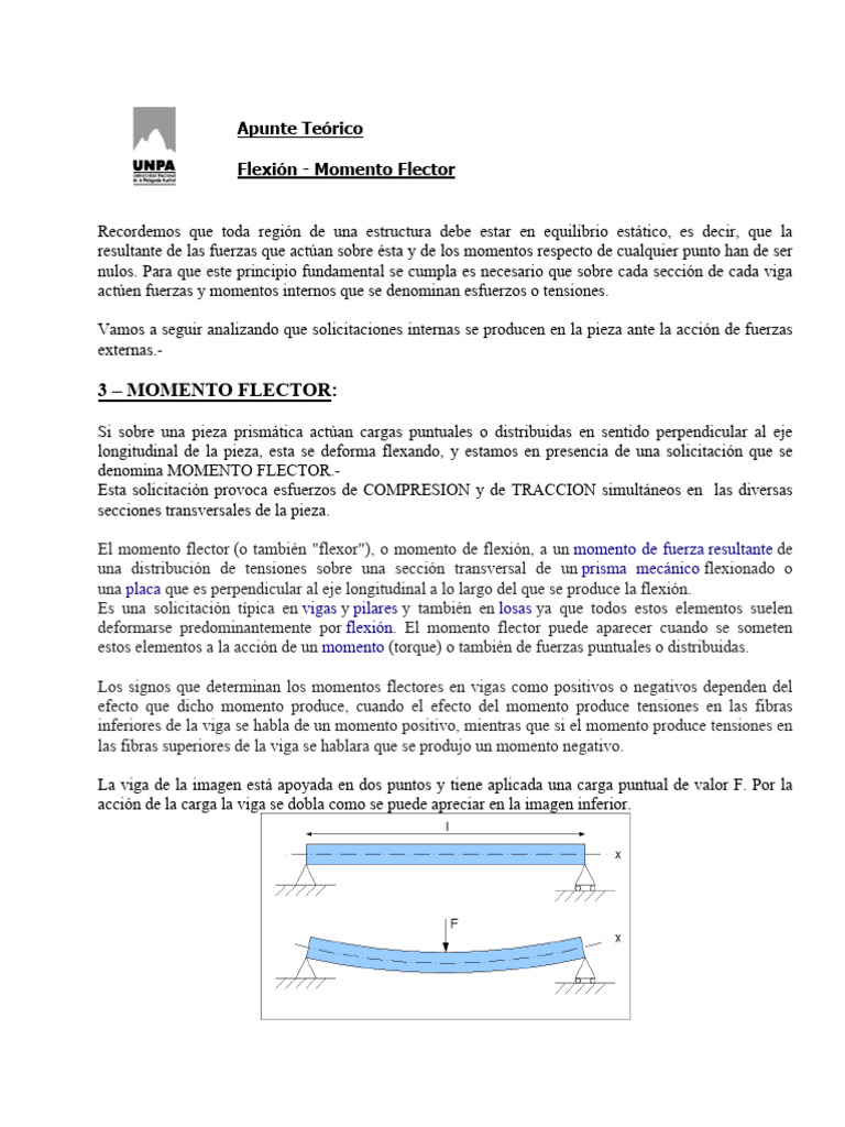 Momento Flector en Estructuras | PDF | Viga (Estructura) | Doblar