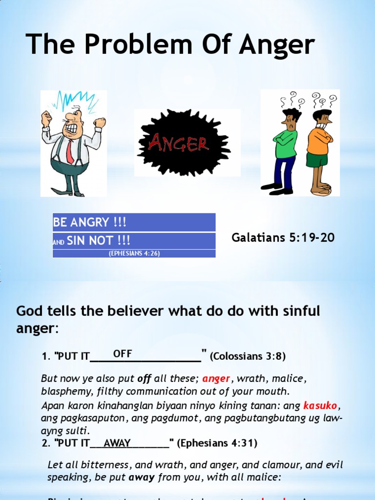 The Problem of Anger: Be Angry !!! Sin Not !!! | PDF | Acts Of The ...