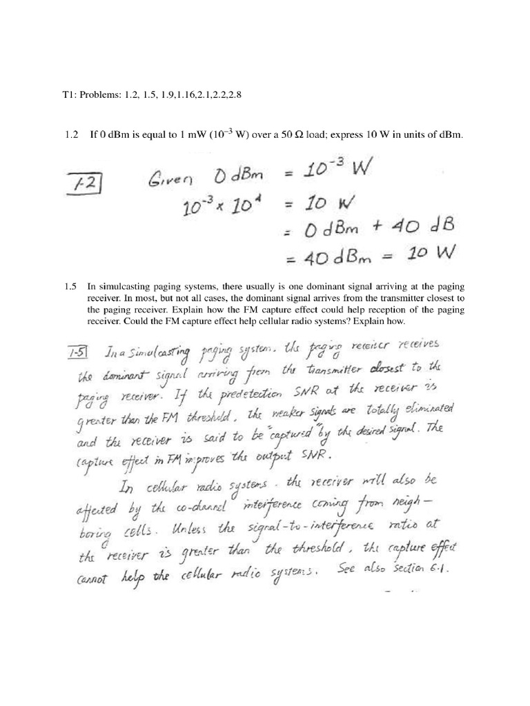 T1: Problems: 1.2, 1.5, 1.9,1.16,2.1,2.2,2.8 | PDF | General Packet Radio Service | Computer Network