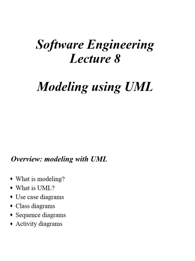 Lecture 8 Modelling Using Uml Pdf Class Computer Programming 4741