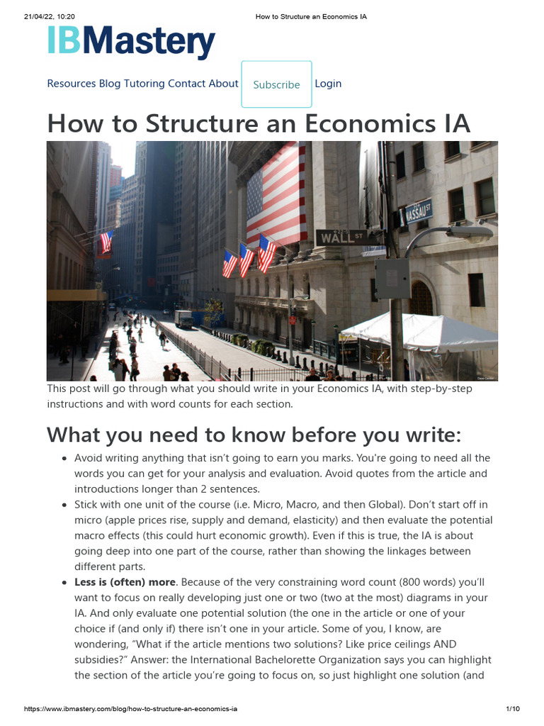 How To Structure An Economics IA 2022 0421 | PDF | Economics | Supply ...