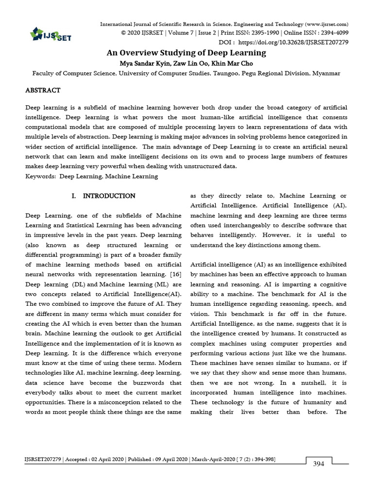 An Overview Studying of Deep Learning | Download Free PDF | Deep ... An Overview Studying of Deep Learning | Download Free PDF | Deep ...