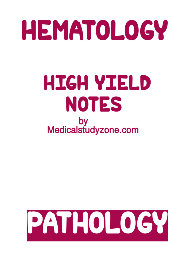 Hematology Osmosis HY Pathology Notes (Medicalstudyzone - Com ...