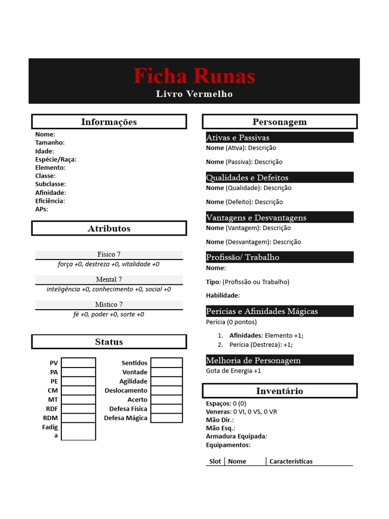 Ficha Vermelha Oficial | PDF