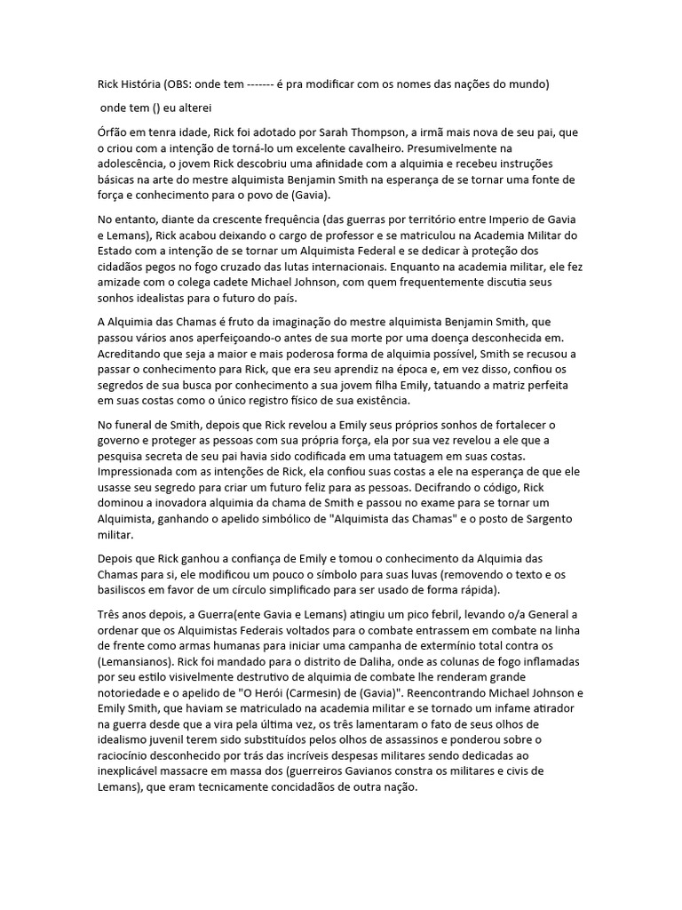 Rick Historia | PDF | Alquimia