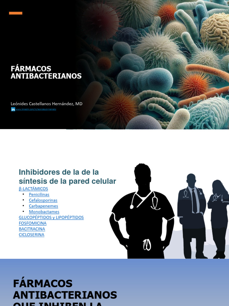 Antibacterianos - Pared Cel 2024 | PDF | Penicilina | Beta lactamasa