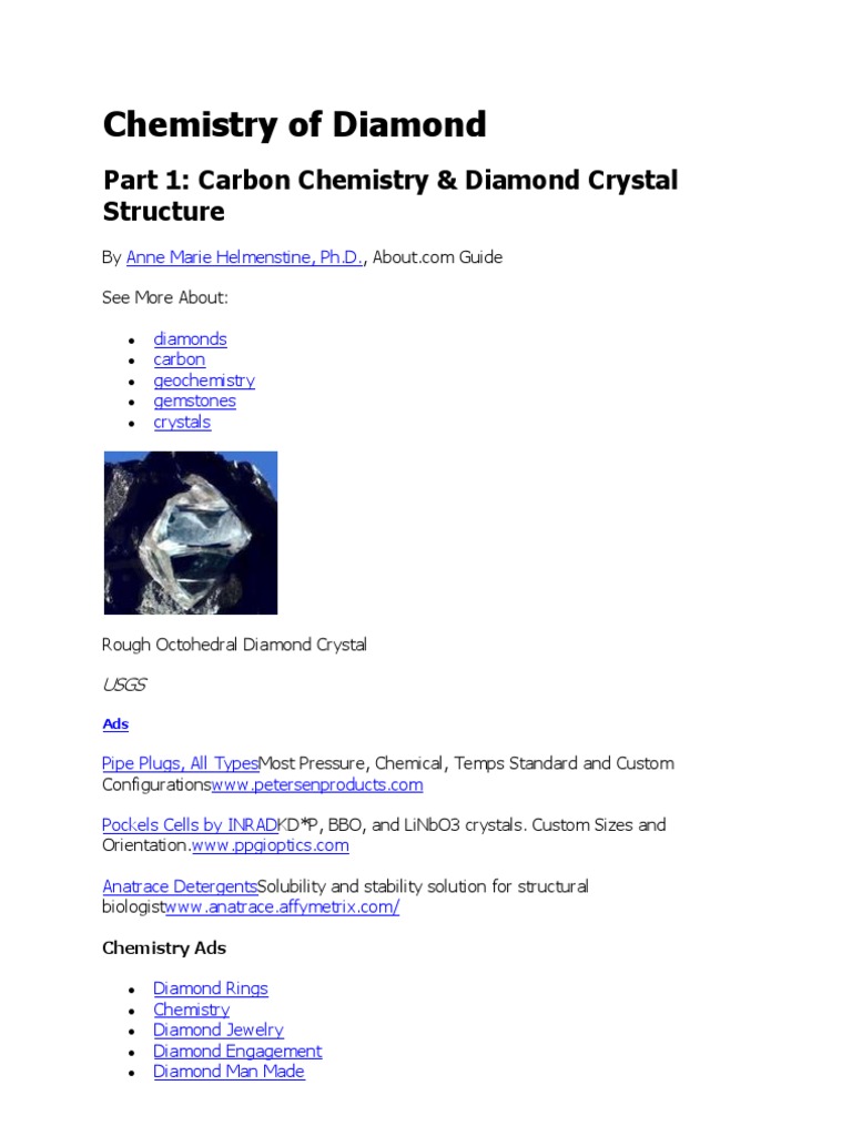 Chemistry of | PDF | Diamond | Atoms