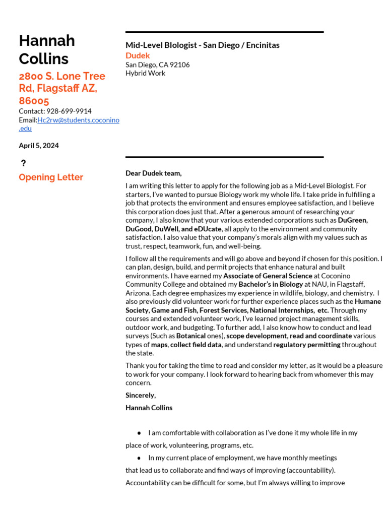 Final Persuasive Cover Letter | PDF | Self-Improvement