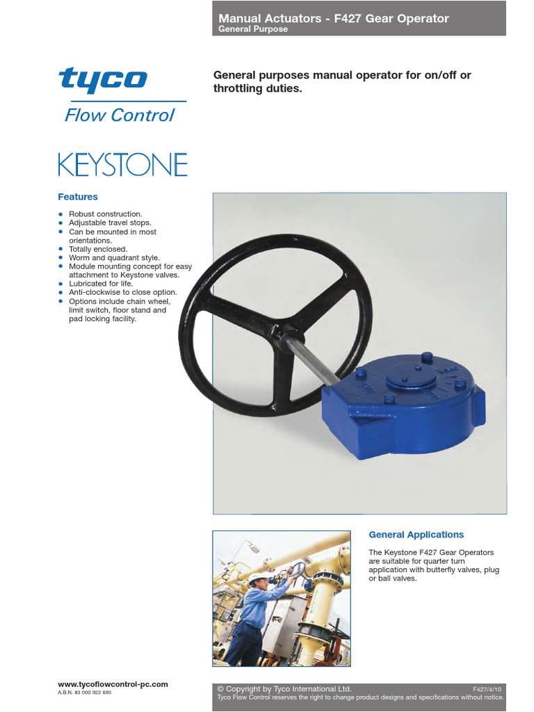 Manual Actuators - F427 Gear Operator: General Purposes Manual Operator ...