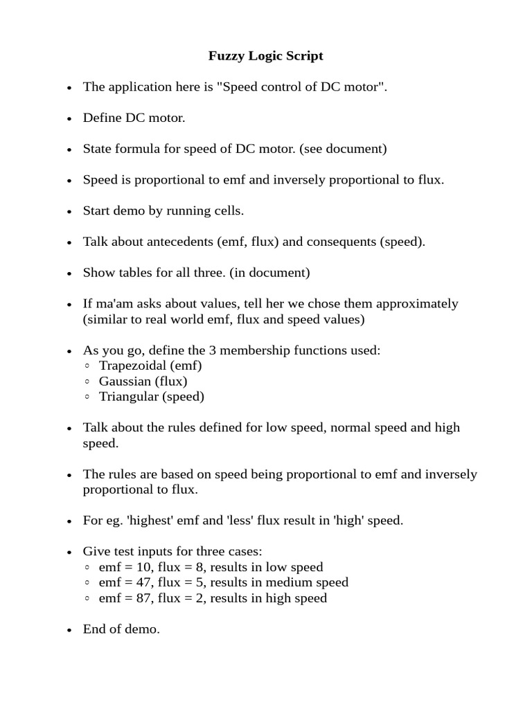 Fuzzy Logic Script | PDF