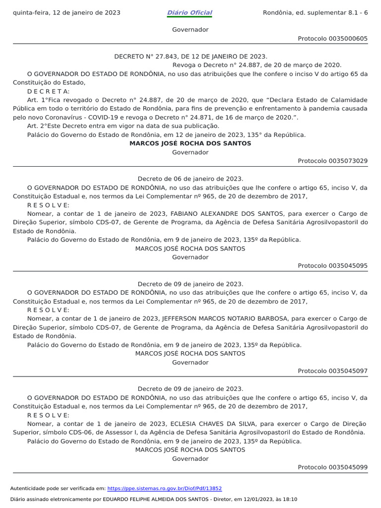 Diof Ppe 27.843 | PDF | Brasil