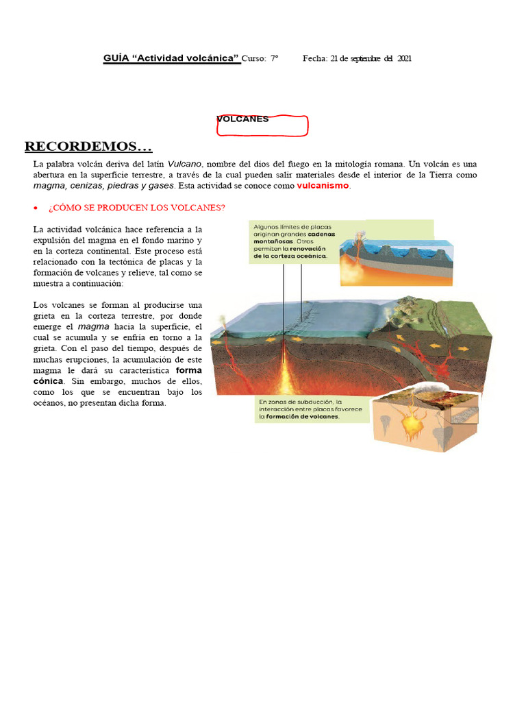 Guía sobre Volcanes y su Actividad | PDF | Volcán | Volcanismo