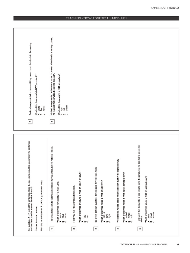 TKT Sample Test | PDF