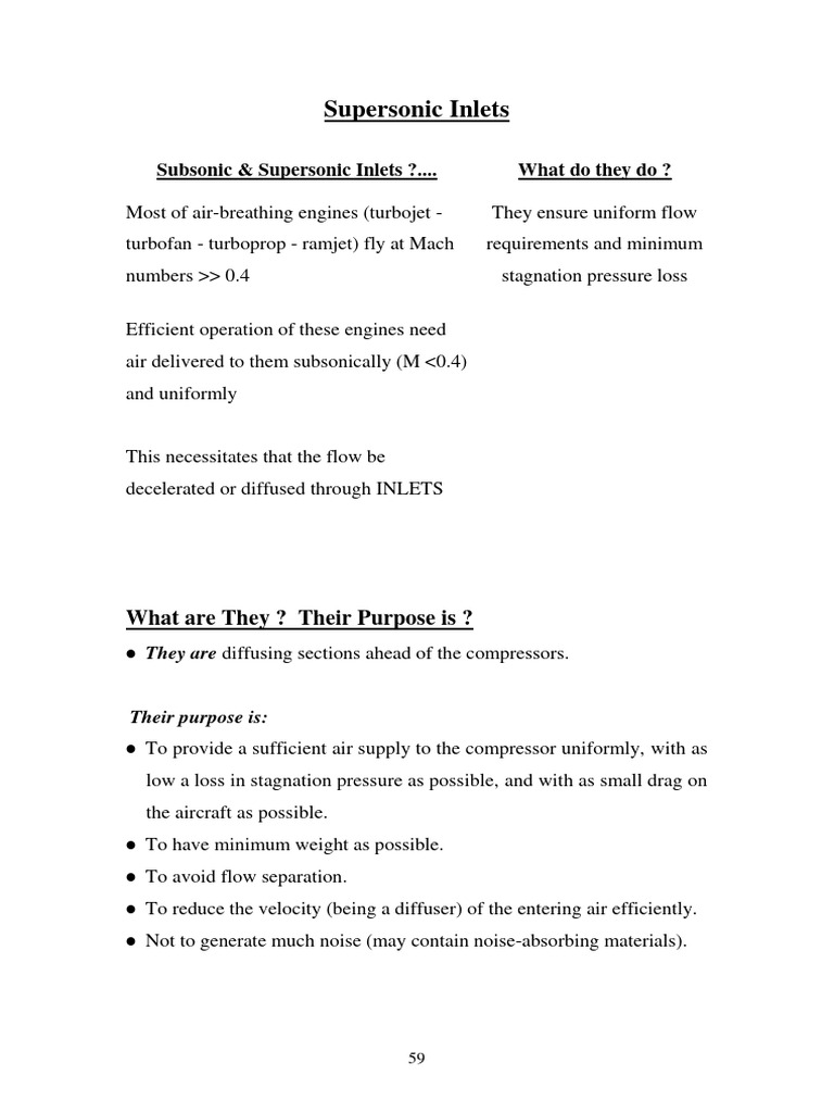 Supersonic Inlets | PDF | Shock Wave | Mach Number