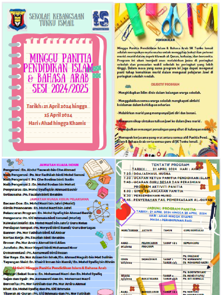 Minggu Panitia Pendidikan Islam & Bahasa Arab | PDF