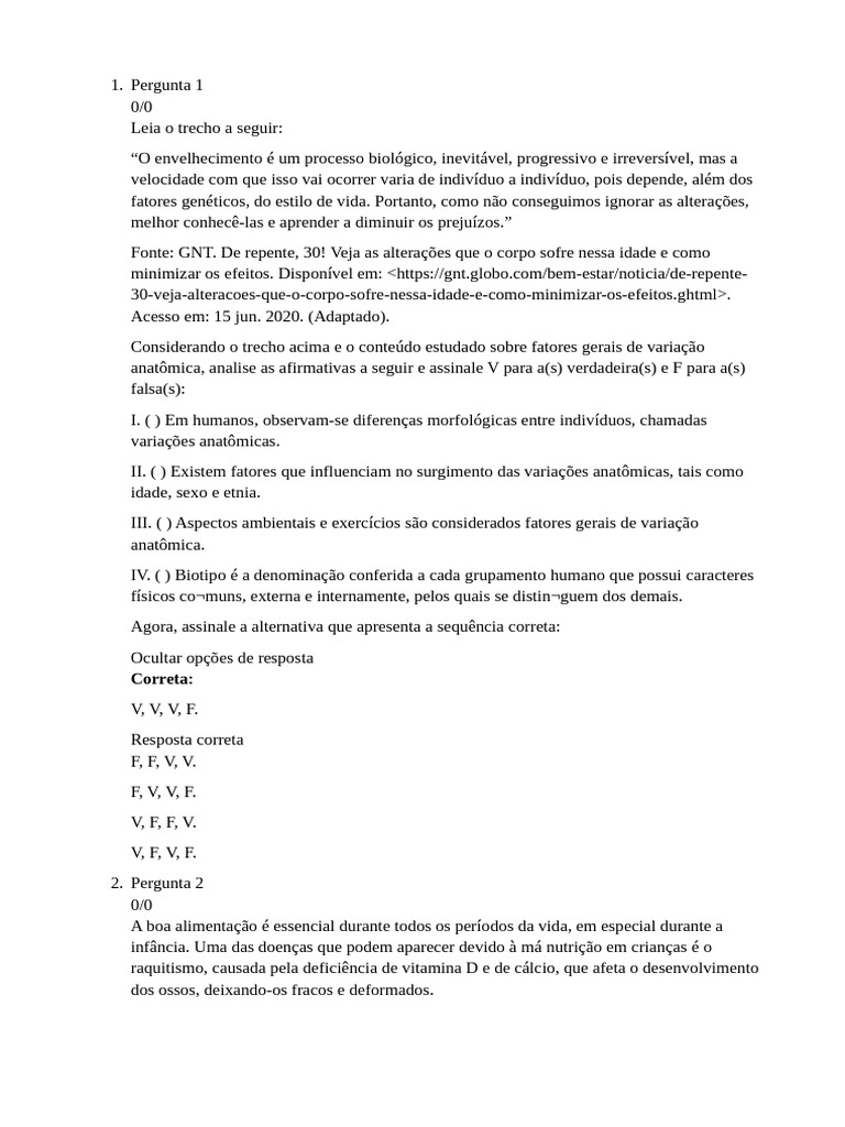 Compilado Anatomia Humana Uninassau | PDF | Esqueleto | Corpo humano