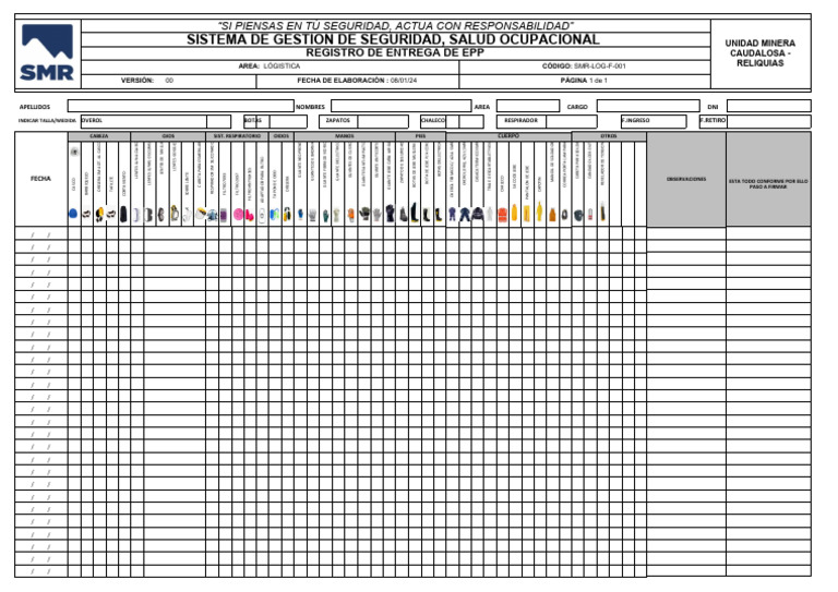 FORMATO EPP's | PDF | Ropa | Moda