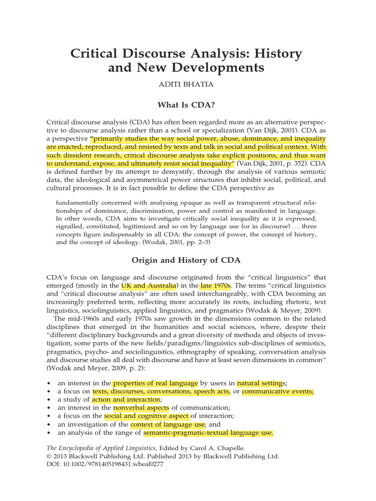 Critical Discourse Analysis Explained | PDF | Discourse | Linguistics