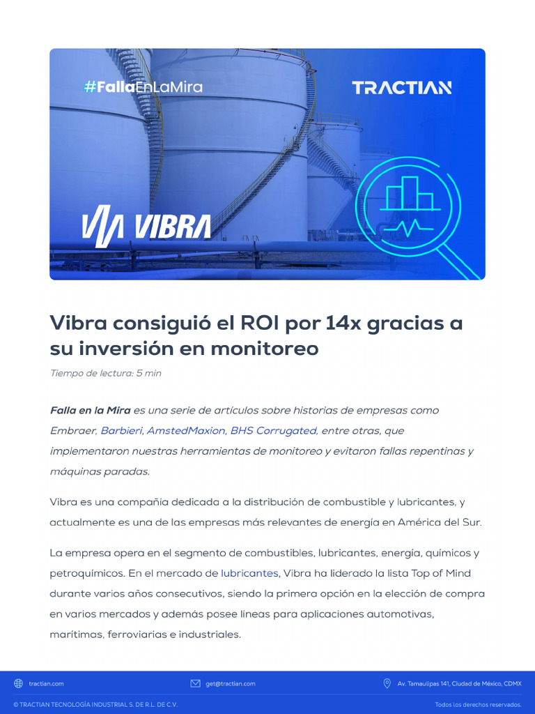 Vibra Consiguió El ROI Por 14x Gracias A Su Inversión en Monitoreo | PDF