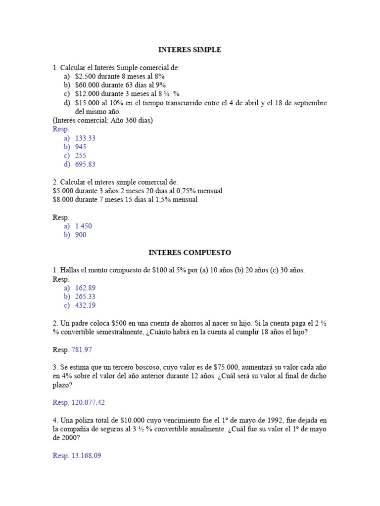 Ejercicios Finanzas I | Descargar gratis PDF | Tasa interna de retorno | Contabilidad financiera