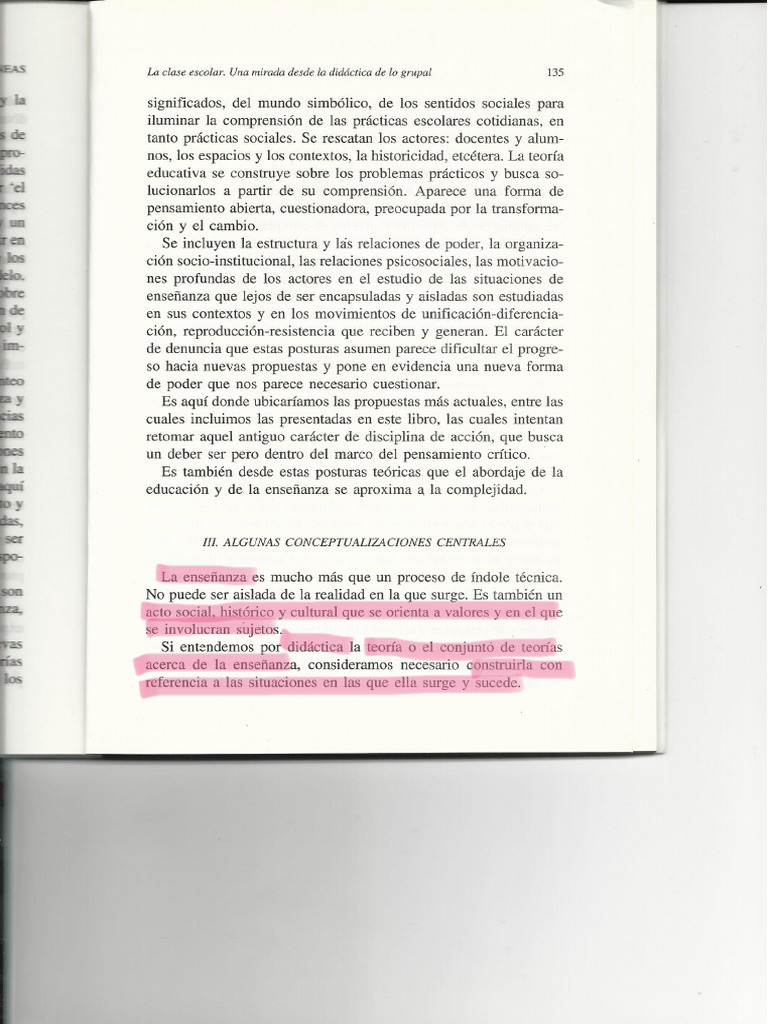 La Clase Escolar - Una Mirada Desde La DidÃ¡Ctica de Los Grupal | PDF