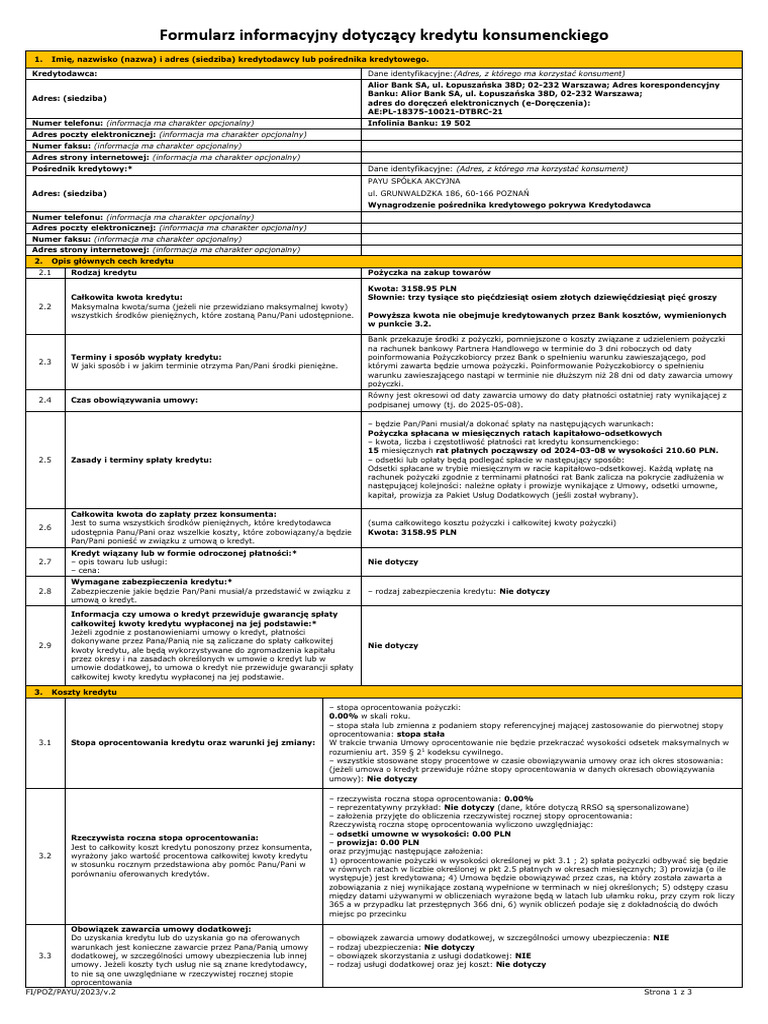Formularz Informacyjny | PDF