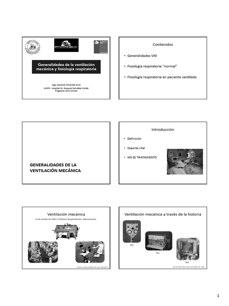 Generalidades VM y Fisiología Respiratoria FORSA | PDF | Sistema respiratorio | Gases