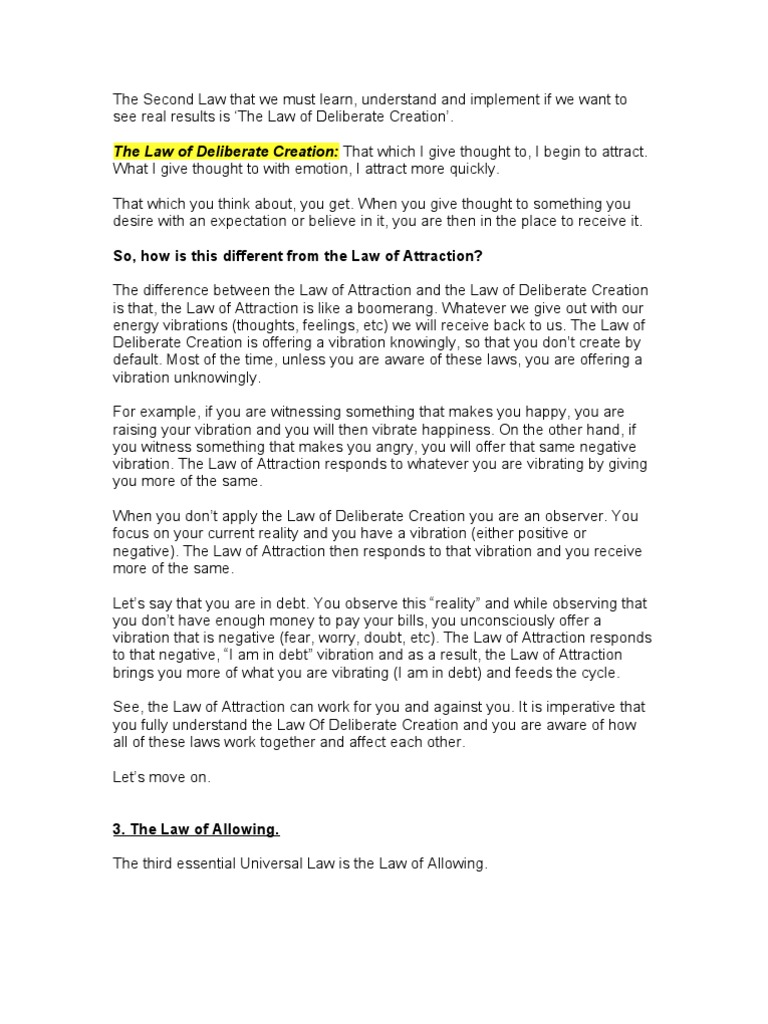 7 Universal Laws | PDF | Law Of Attraction (New Thought) | Perception