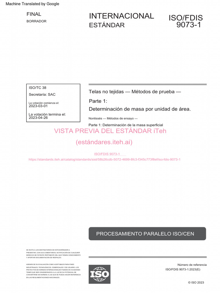 ISO 9073-1 - Español | PDF | Organización internacional para la ...