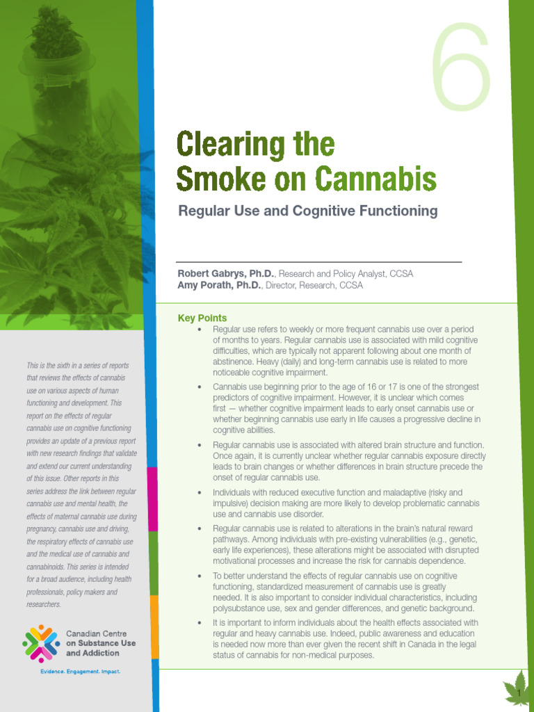 CCSA Cannabis Use Cognitive Effects Report 2019 en | PDF | Cannabis (Drug) | Reward System
