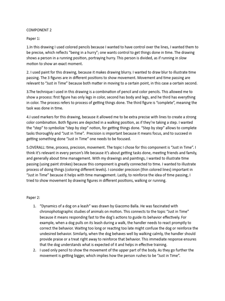 COMPONENT 2 (Notations) | PDF | Animal Training | Drawing