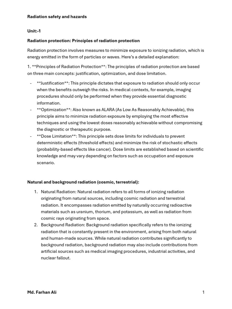 Radiation Safety and Hazards | PDF | Radiation Protection | Ionizing Radiation