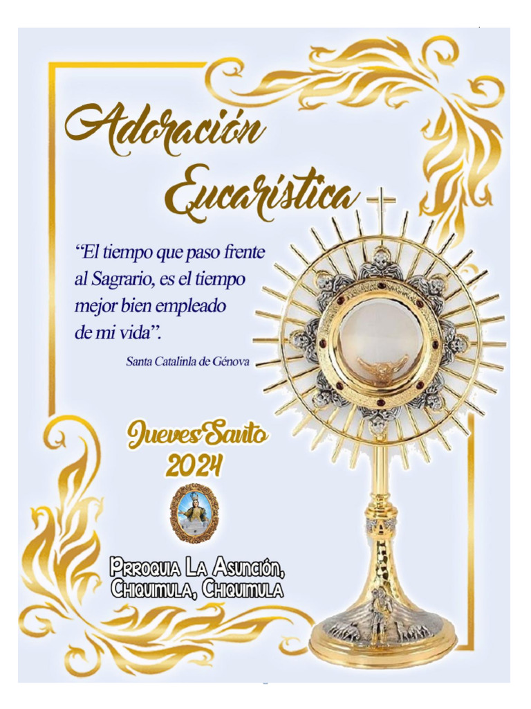 Adoración Al Santisimo Jueves Santo 2024 Guia | PDF | eucaristía ...