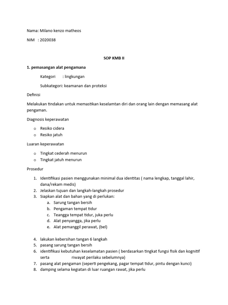 Tugas KMB II SOP | PDF