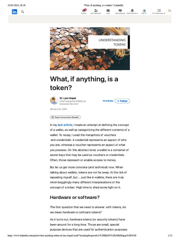 What, If Anything, Is A Token - LinkedIn | PDF | Cryptocurrency ...
