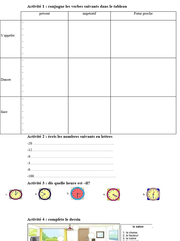Activités de conjugaison et expression écrite | PDF | Linguistique