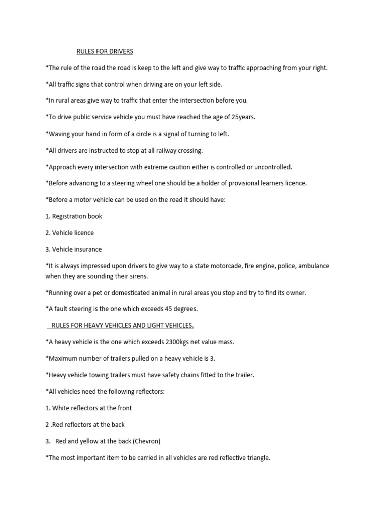 Essential Driving Rules and Regulations | PDF | Traffic | Traffic Light