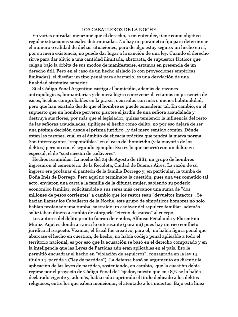 Los Caballeros de La Noche | PDF | Robo | Castigos