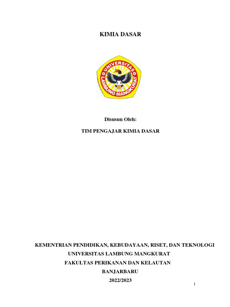 Penuntun Praktikum Kimia 2022-2023. | PDF