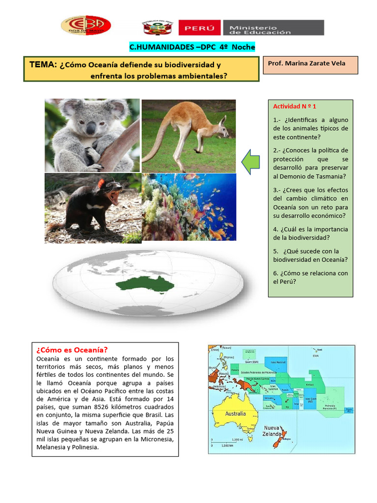 Semana 3 Act 1 Hum DPC 4° 23 de Agosto | PDF | Oceanía | Dióxido de carbono