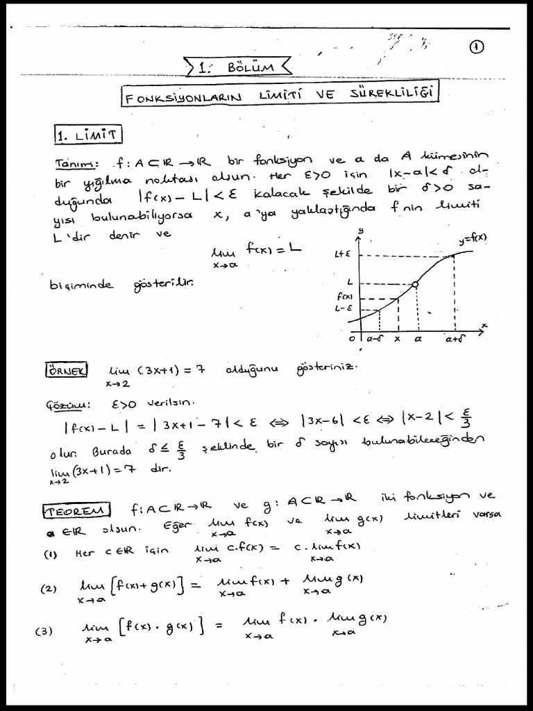 Matematik 1 Ders Notlari | PDF